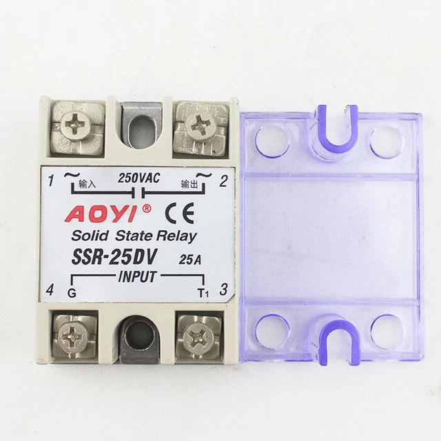 SINGLE-PHASE SOLID STATE relay 25a voltage regulator supporting ssr25dv For AOYI £18.24 ...