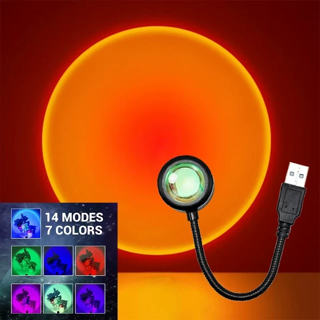 LED SUNSET LAMP Nightlights USB Projector Birthday Party Decoration ...