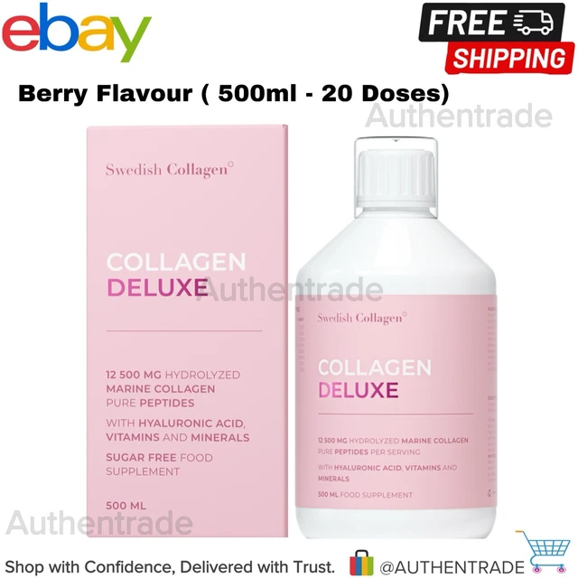 SWEDISH COLLAGEN DELUXE Marine Collagen 12500mg Berry Flavour 500ml ...