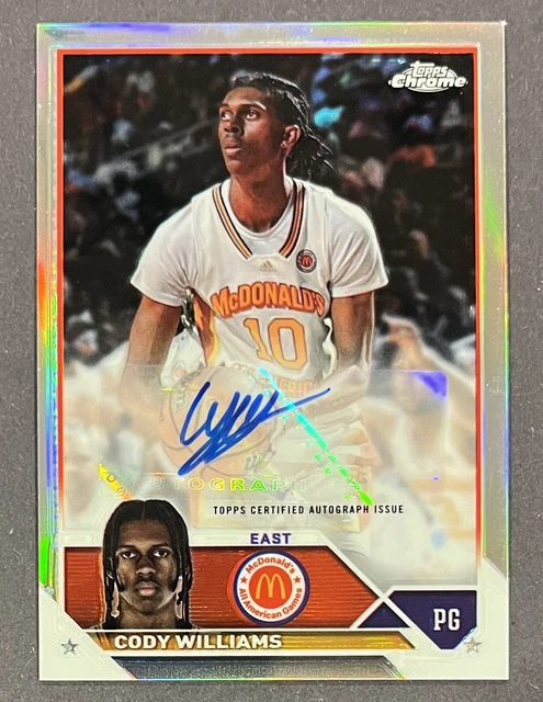 CODY WILLIAMS 2023 Topps Cromato McDonald's All-American Refractor Auto ...