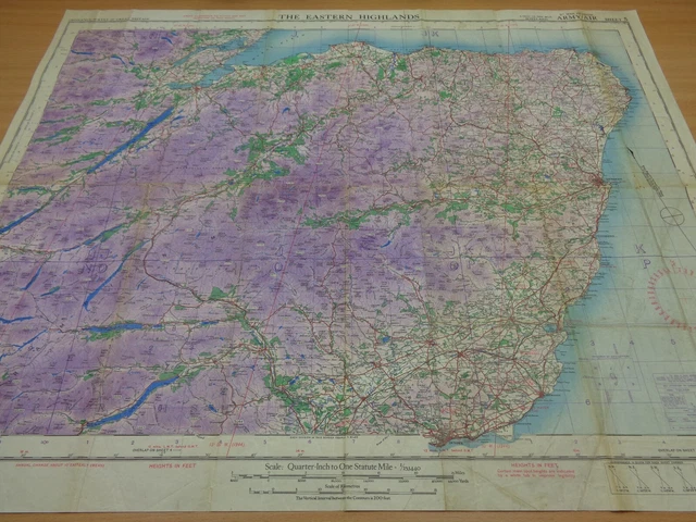 WW2 RAF / ARMY Map (ABERDEEN, INVERNESS, DUNDEE etc) "THE EASTERN ...