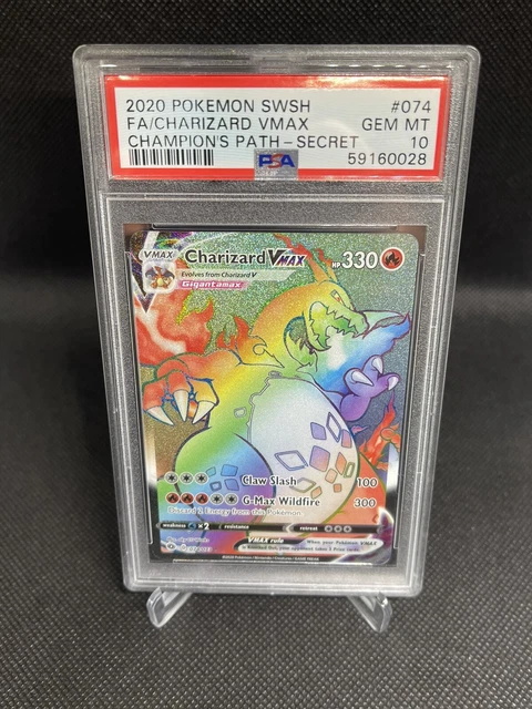 CHARIZARD VMAX [074/073] Rainbow Secret Rare, Champion's Path PSA 10 ...