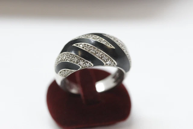 FABIANI 585ER WEISSGOLD Ring mit Emaille und Diamanten EUR 550,00 ...