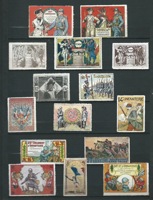 15 VIGNETTES RÉGIMENTAIRES DELANDRE France Cinderellas poster stamps ...