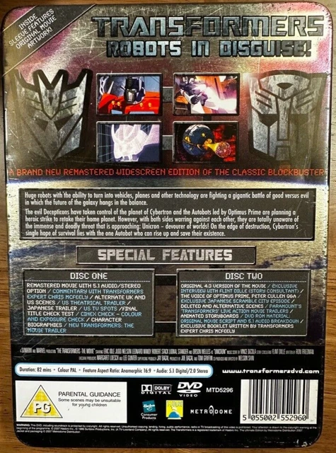 TRANSFORMERS THE MOVIE DVD 1986 Animated Classic 2-Disc Special Ed in ...
