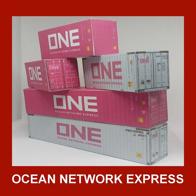 RAIL FREIGHT MODEL Shipping Containers Mixed 40ft, 45ft & Pre-Weath OO ...