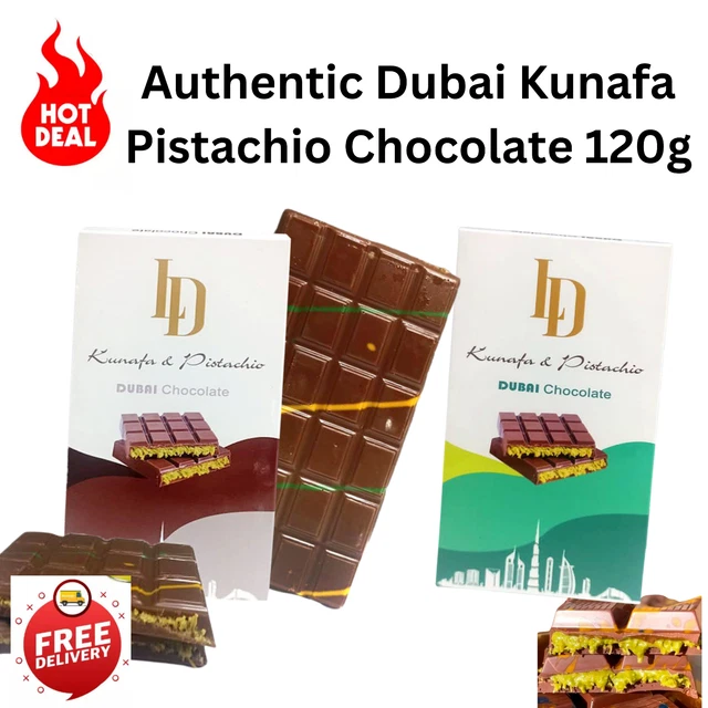 DUBAI CHOCOLATE PISTACHIO Kunafa Bar Viral (Inspired ) 120 grams free ...