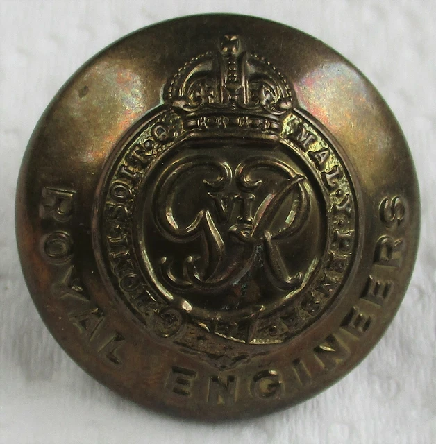 BRITISH ARMY:&ROYAL ENGINEERS BRASS BUTTON" (Large, 26mm, GVIR, WW2 ...
