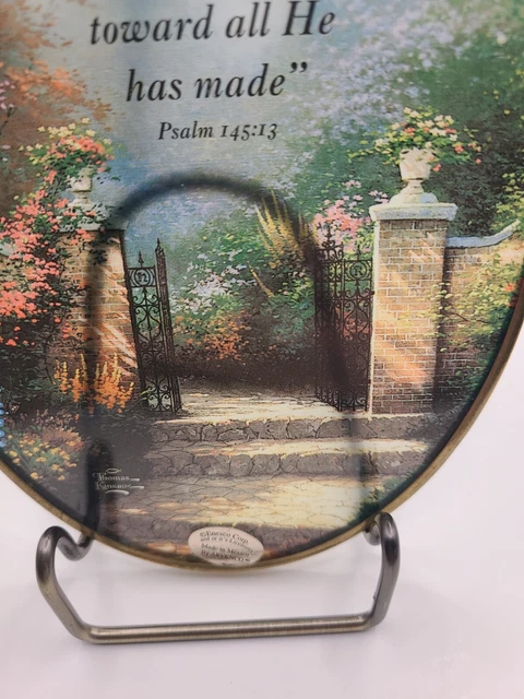 STAINED GLASS PSALM 145:13. Thomas Kinkade Victorian Garden. Brass ...