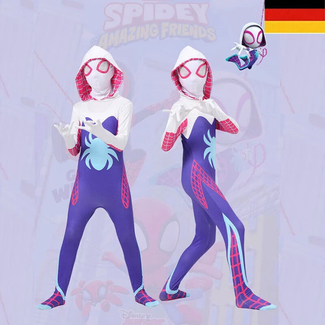 2025 KINDER MÄDCHEN Ghost Spider Stacy Gwen Cosplay Kostüm Jumpsuit ...