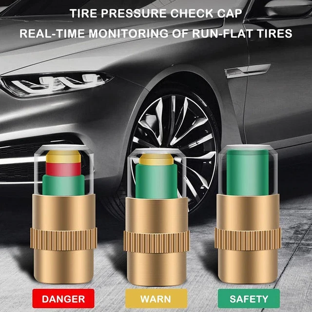 SAFETY INSPECTION CAP valve car tire pressure indicator display alarm ...