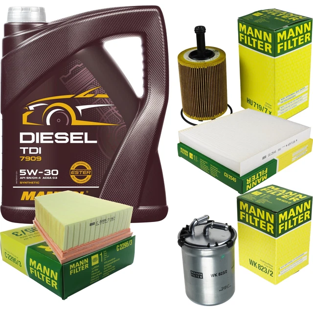 MANN-FILTER INSPECTION SET 5L Mann-Filter Diesel Tdi 5W-30 pour VW Polo ...