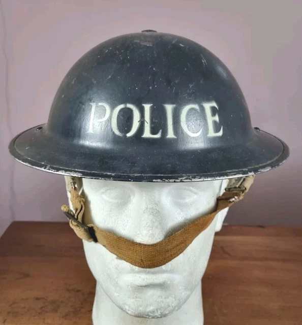 VINTAGE WW2 ORIGINAL Blue Mark 2 Steel Brodie Police Helmet Bmb 1939 £ ...
