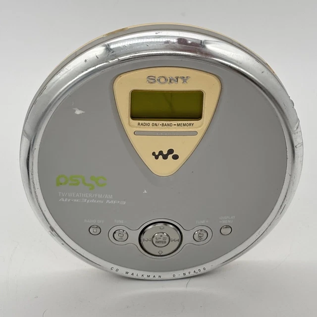 SONY WALKMAN D-NF400 Psyc Portable CD Player MP3 Radio TV Weather FM AM ...