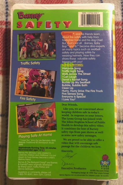 BARNEY SAFETY [1995] {Canadian Clamshell} | VHS TAPE, Tested/Working $9 ...