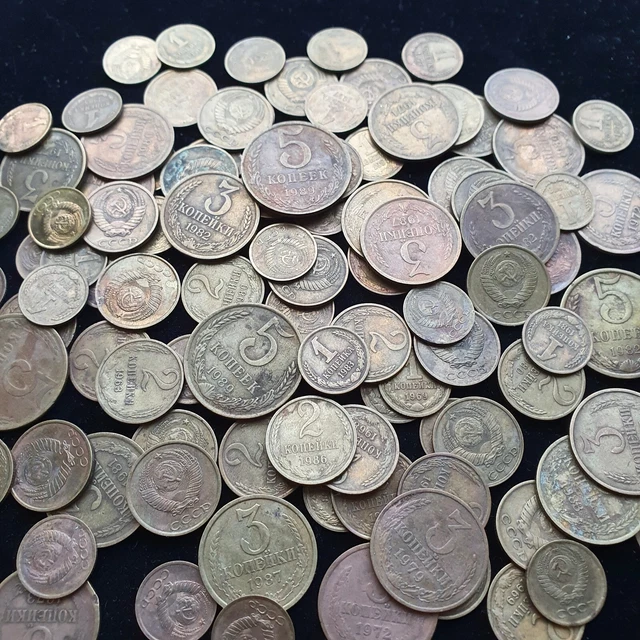 USSR SOVIET UNION Russia Cccp Coins Kopeks 1961-1991 Mixed 100+ Coins ...