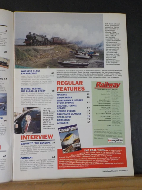 RAILWAY MAGAZINE 1994 July Waterman Rail buys special unit trains Class ...