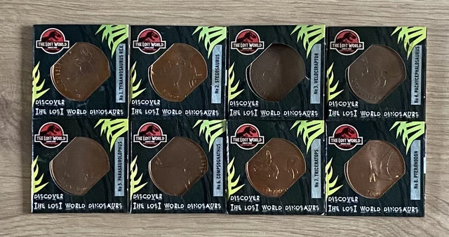 TETLEY THE LOST World Jurassic Park Coins Complete Set Of 8 In Original ...