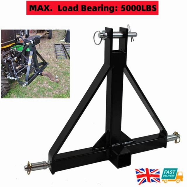 3 POINT LINKAGE Tow Hitch Compact Tractor Mounted Towing Triangle Frame ...