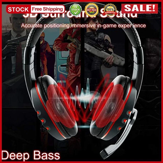 NEW 3.5MM WIRED Gaming Headset Headphones with Mic for PS4 Xbox One PC ...