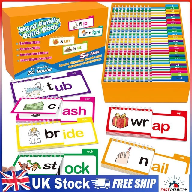 CVC WORD FLIP Chart Vowel Word Flashcards Interactive Word Builder Game ...