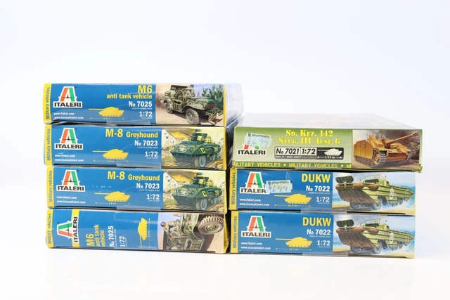 ITALERI 1:72 SCALE Selection of Military Vehicle Kits x7 £5.50 ...