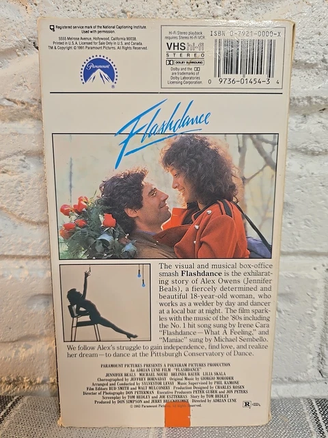 FLASHDANCE VHS 1983 Release Jennifer Beals $5.97 - PicClick CA
