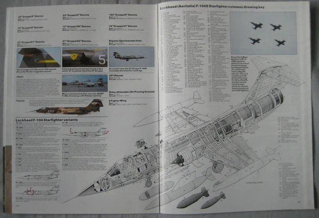 WARPLANE MAGAZINE ISSUE 23 Lockheed F-104 Starfighter cutaway drawing ...