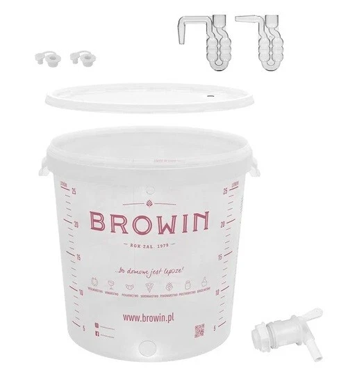 30L FERMENTATION BREWING Bucket with Lid Airlock Tap for Home Brew Wine ...