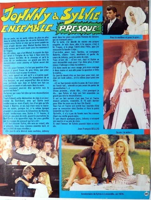 *SYLVIE VARTAN JOHNNY HALLYDAY = coupure de presse 1 PAGE 1977 / CLIPPING EUR 5,00 - PicClick FR
