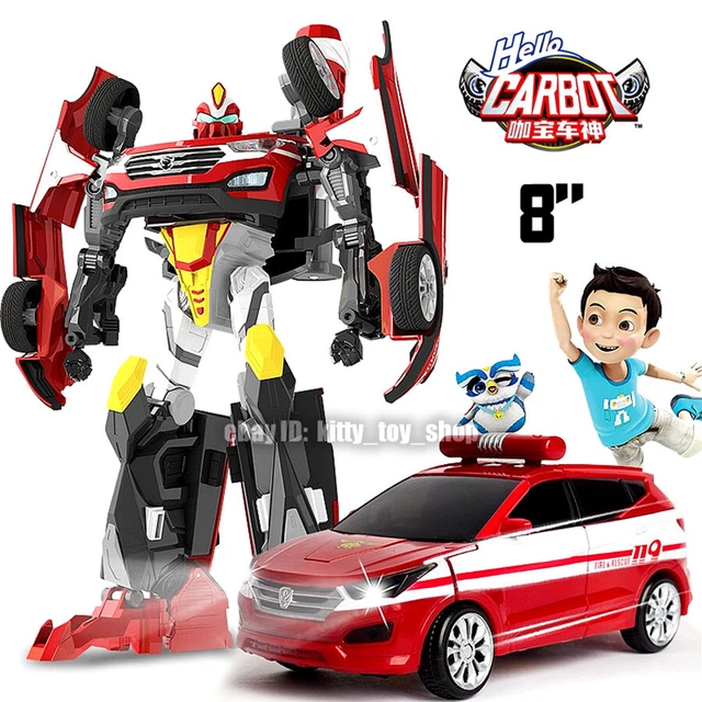KIDS TOY HELLO Carbot Rescue 8" Figure Fire Police Car Transform Robot ...