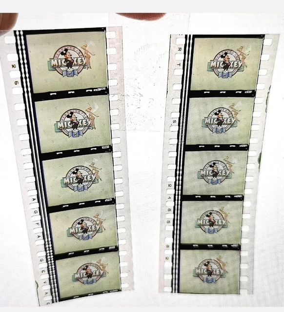 WALT DISNEY LOGO animation logo rare original set x 10 35mm film cells ...