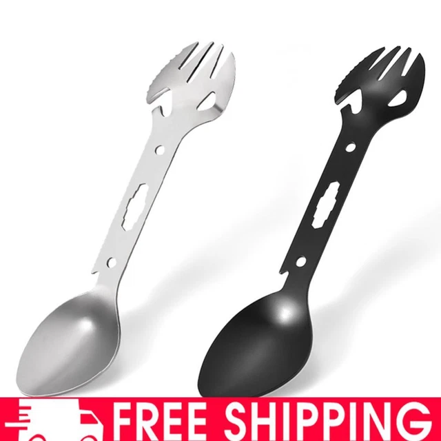 STAINLESS STEEL SPORK Fork Spoon Can Opener Blade for Outdoor Survival ...