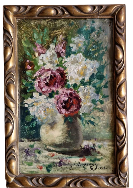 ROSEN GEMÄLDE ÖL /Holz signiert 1928 Emile Hoogewijs ÖLGEMÄLDE antik EUR 180,00 - PicClick DE