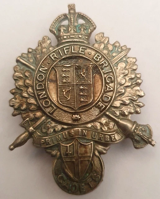 WW1 BRITISH ARMY London Rifle Brigade CADETS White Metal Cap Badge.. £ ...