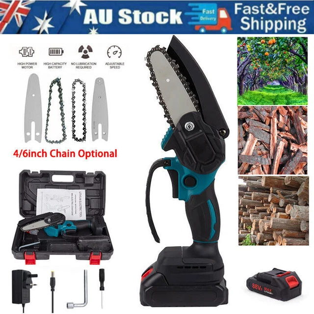 6'' ELECTRIC CHAINSAW Cordless Battery Rechargeable Wood Cutter Saw ...