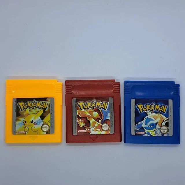 LOT COMPLET DE 3 Jeux Game Boy Pokémon JAUNE - BLEU - ROUGE EUR 60,00 ...