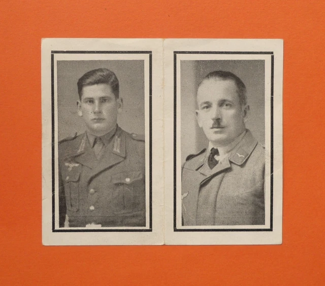 WW2 GERMAN DEATH Card ~ Father & Son both KIA Italy ~ Naples 1943 Luft ...
