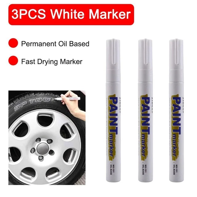 3PC WHITE PAINT Pen Marker Waterproof Permanent Car R9G7 V Tire ...