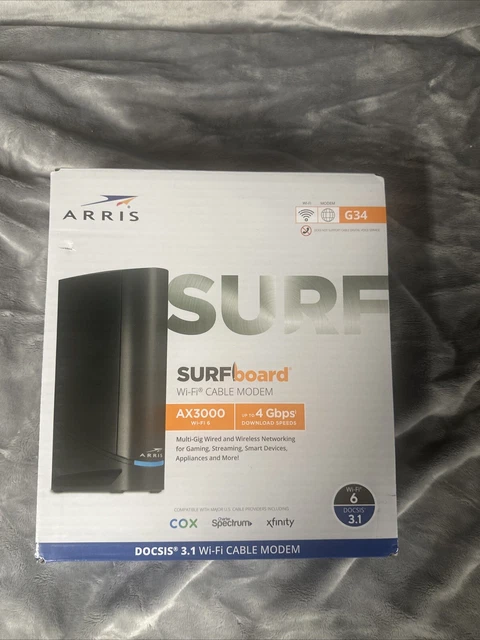 ARRIS SURFBOARD G34 AX3000 DOCSIS3.1 Cable Modem Router Combo Fast Wifi ...