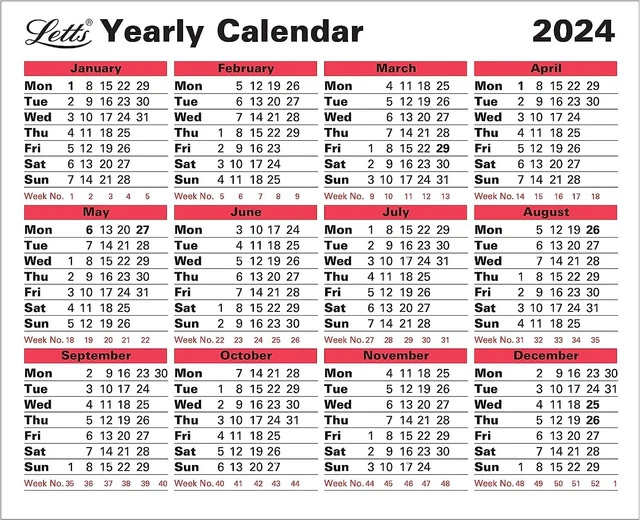 LETTS 2024 DESKTOP or Wall Mounting Calendar Yearly TYC £6.99 - PicClick UK