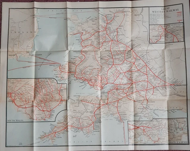 Great Western Railway Map IN VENDITA! - PicClick IT
