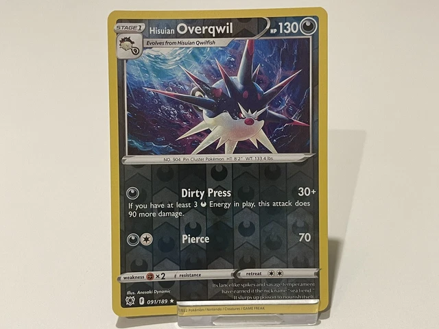 091/189 HISUIAN OVERQWIL: Seltener umgekehrter Holo - Pokemon TCG-Karte ...