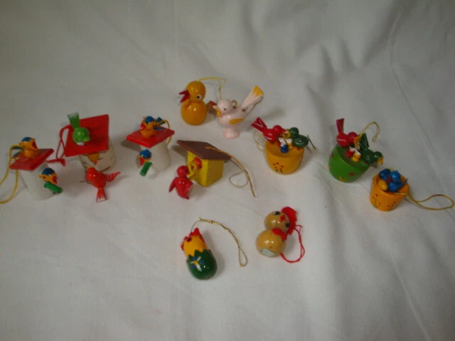 ALTE OSTER DEKO -Erzgebirge -DDR - Vogelhäuschen Chr.Ulbricht u.andere ...