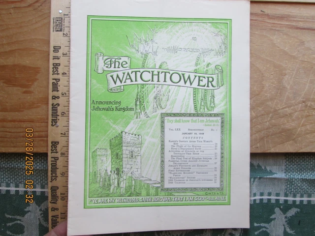 THE WATCHTOWER ANNOUNCING jehovah's Kingdom jan 15 1949 £12.05 ...