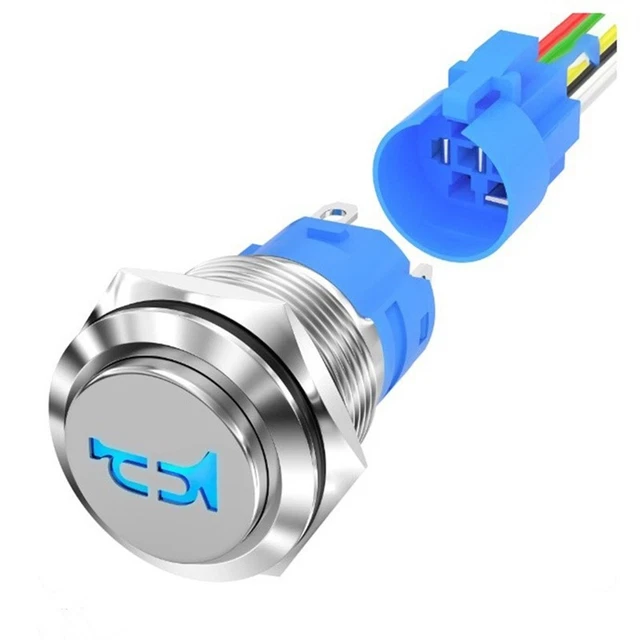 16MM HORN Marine Horn Button 12V Metal Air Horn Push Button for ...