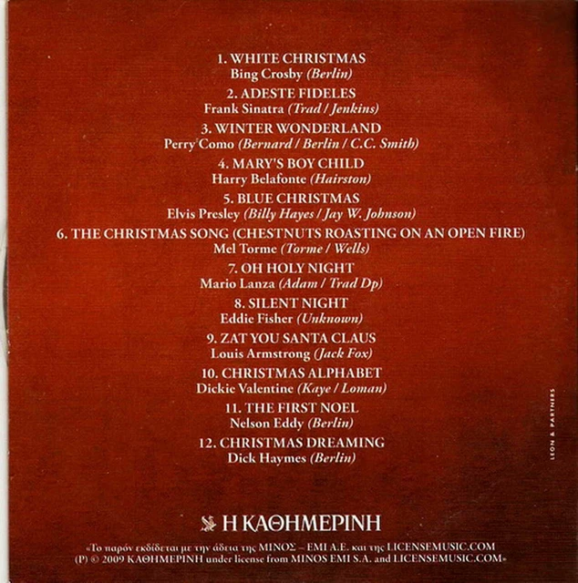 CHRISTMAS STARS BING Crosby Frank Sinatra Elvis Presley CD2 12 tracks ...