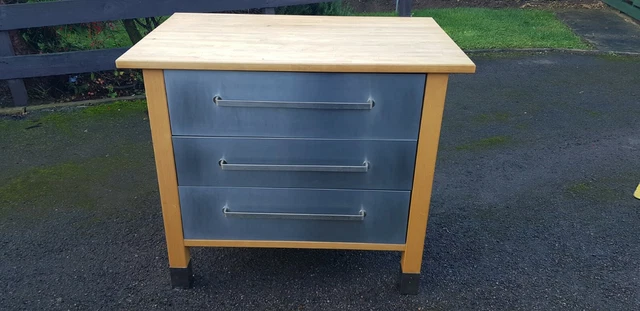 IKEA VARDE KITCHEN Unit Stainless Steel Drawers Unit £350.00 - PicClick UK