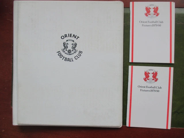 RARE ORIENT LATE 1970s / early 1980s programme binder & 2 fixture cards ...