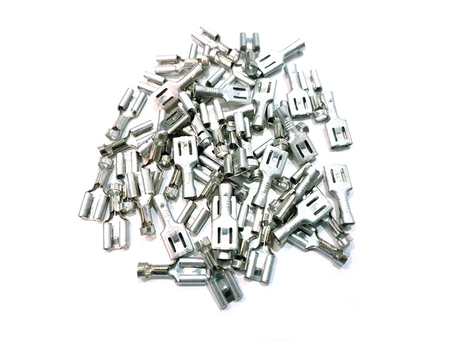 ELECTRO TIN SPADE Clip Female Electrical Terminals 6.3Mm X 0.8 50 Pack ...